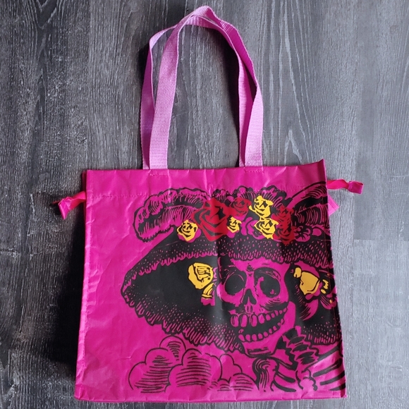 Bags | La Catrina Hot Pink Zipper Tote Bag | Poshmark